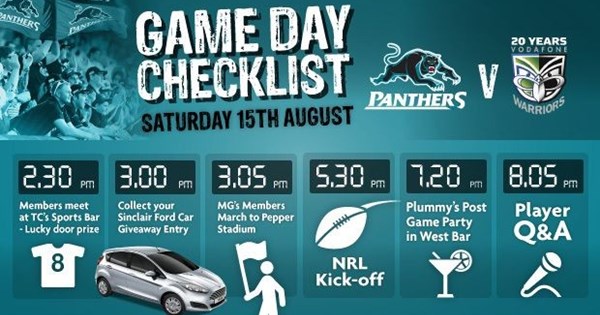 Game Day Checklist: Rnd 23 | Official website of the Penrith Panthers